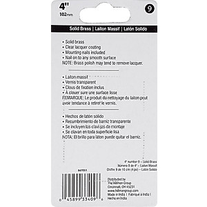 HIllman 847051 4-Inch Nail-On Traditional Solid Brass House Number 9