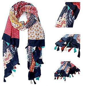 Ahyuan Scarves for Women Large Lightweight Floral Flower Spring Scarf Fashion Wrap Shawls Oversized Shawl Cape