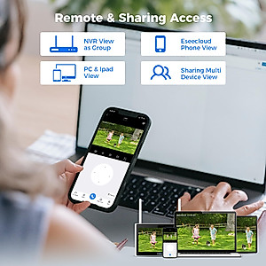 Hiseeu 4MP Security Camera,10X Zoom Dual-Lens Security Wireless Camera, 2 Ways Audio/ IP65 Waterproof,PTZ Outdoor Surveillance Camera Compatible with Alexa/Wireless Cameras System