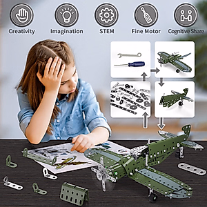 Garbo Star STEM Building Projects Model Airplane Set - 285 Pieces STEM Project Building Toys for Kids Ages 8-12-16, Assembly Science Kit Educational Birthday Gift for Kids Boys 8 9 10 11 12 Years Old