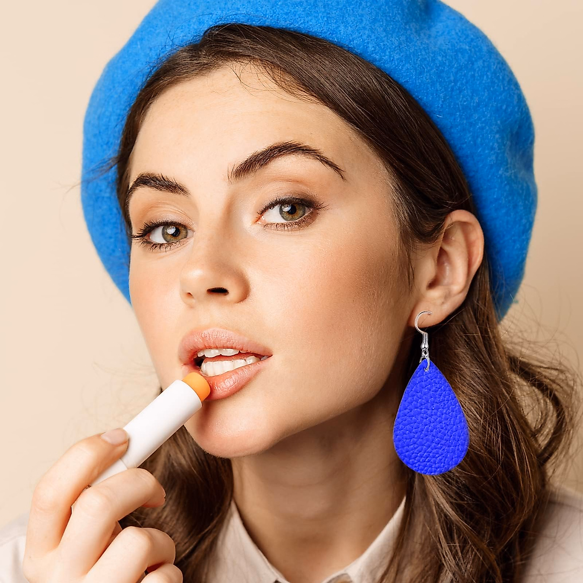 Gushu 28 Pairs Leather Earrings for Women Sets Drop Leather Earrings Multipack Colorful Leaf Teardrop Dangle Earrings Bulk for Women Double-Side Printed