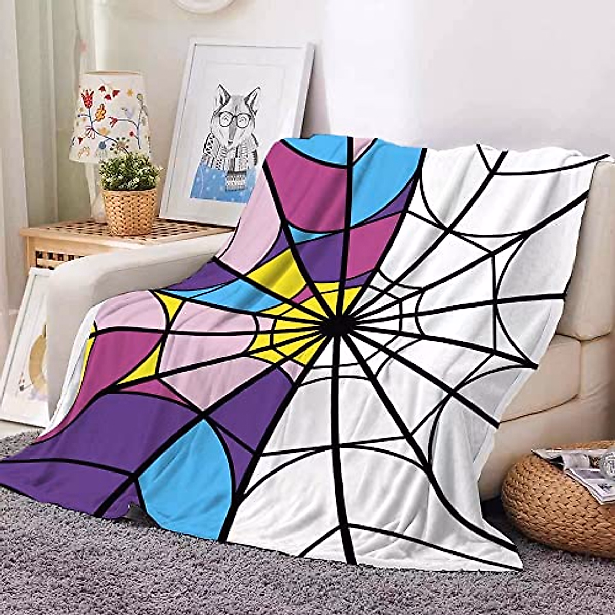 Wednesday Flannel Throw Blanket Cozy Soft Lightweight Throw Blankets Wednesday Flannel Blanket for Sofa, Bed, Couch, Office, Travel, RV, Camping Wednesday Throw Blanket for Kids Adults 60x50 in