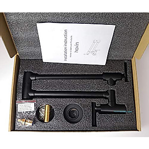 Havin Black Brass Pot Filler,Wall Mount Commercial Pot Filler Faucet,Brass Copper Material Kitchen Folding Faucet, in Wall Kitchen Faucet,Coffee Machine Faucet,Style A,Matte Black