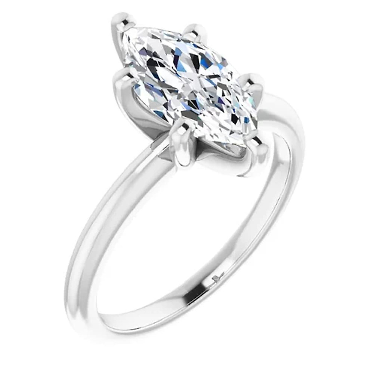 ERAA JEWEL 2 CT Marquise Colorless Moissanite Engagement Ring, Wedding Bridal Ring Set, (4)