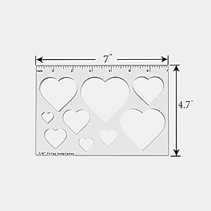 Heart Inlay Template 9-in-1(1pc) Acrylic Router Fixture Template I Tools and Router Templates for Woodworking Decoration