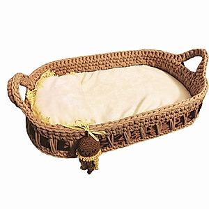 MYBASSINET Premium Baby Changing Pad Basket with Large Blanket Thick & Waterproof Foam Pad with Soft Pillow Portable Modern Compact Design Cappuchino Comfortable for Baby Infant 31.5"x15.7"x7.5"