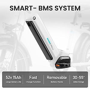 MAGICYCLE Electric Bike for Adults 750W Motor Fat Tire E Bike 52V 15Ah Step-Thru 20" Electric Mountain Bike for Beach Snow 55 Miles 7 Speeds