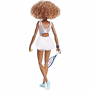 Barbie Role Models Doll Naomi Osaka Collectible with Tennis Dress, Racket and Accessories, Posable