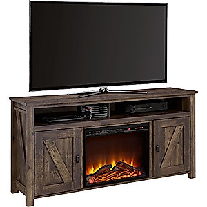Ameriwood Home Farmington Electric Fireplace TV Console for TVs up to 60", Rustic
