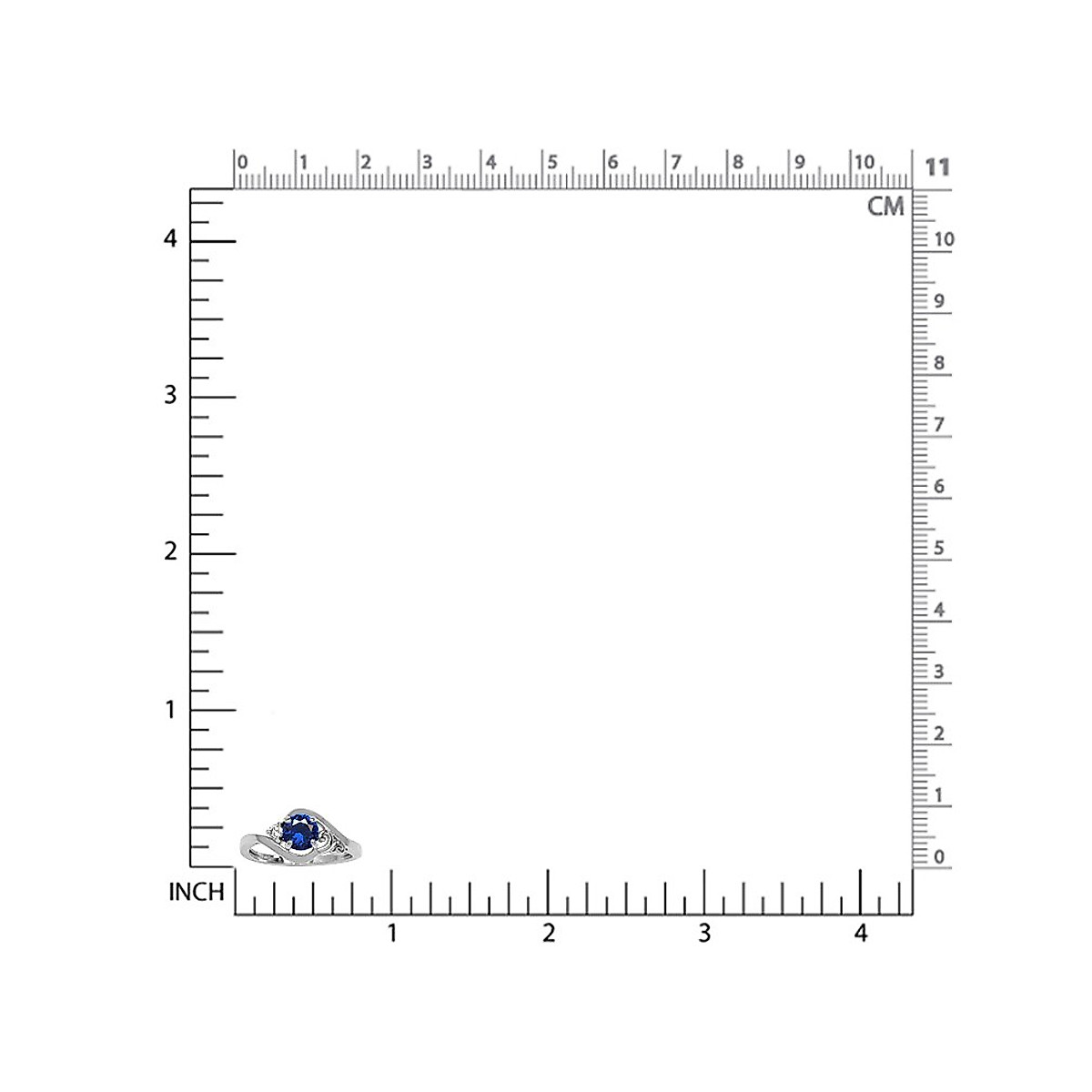 Silvershake Created Sapphire Blue and White Cubic Zirconia Gold Plated 925 Sterling Silver Engagement Ring Size 6.5