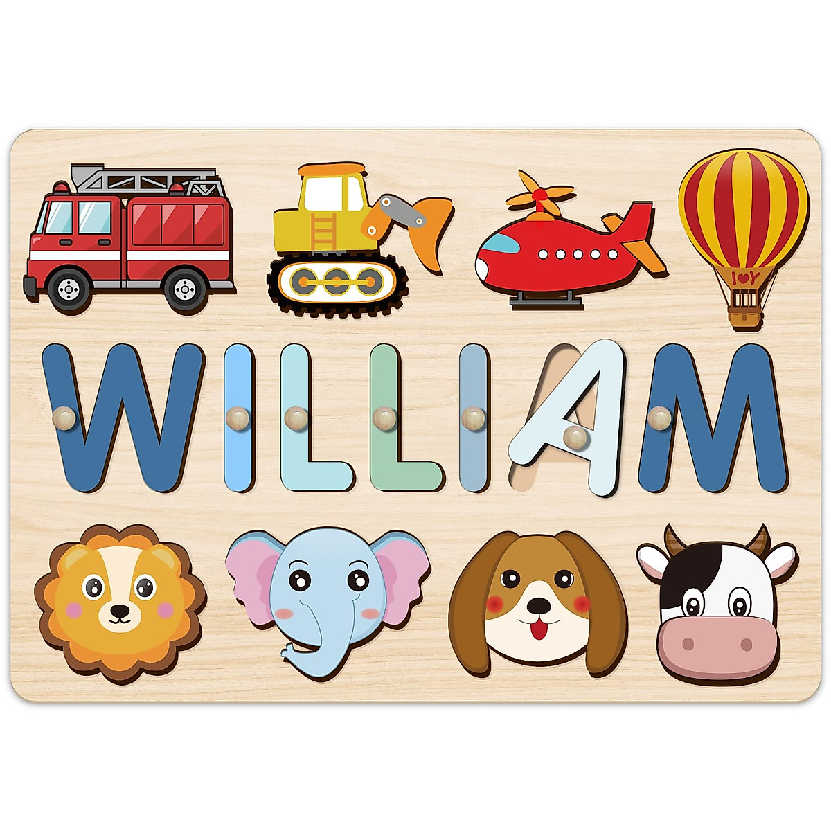 OELTTG Name Puzzle for Kids Personalized, Easter Basket Stuffers, 1st Birthday Gifts,Custom Baby Easter Gifts, Toddler Wooden Puzzles, Early Learning Toys for Baby Boy or Baby Girl