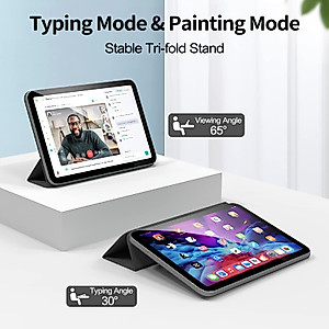 kenke Case for iPad Pro 11 Inch 4th/3rd/2nd/1st Generation (2022/2021/2020/2018 Model), Rebound Magnetic Slim Trifold Stand Smart Cover, Support 2nd Gen Pencil Charging, Auto Sleep/Wake, Black