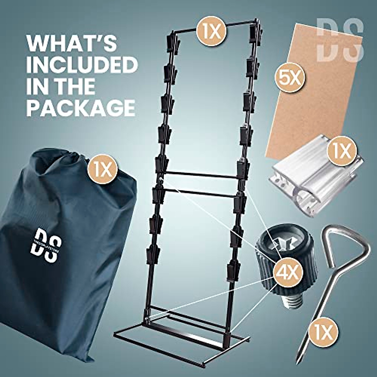 DS THE DISPLAY STORE Potato Chip Rack Display Stand with 32 Clips, 2-Row Chip Stand Display for Party, Countertop Chip Bag Holder, Black Snack Display for Counter, Snack Retail Display Rack