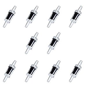 Maxmoral 10PCS Plastic One Way Air Pump Check Valves Non-Return Aquarium Fish Tank Air Pump Stop Valve Accessories(Black)