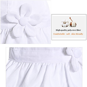 Baby Girl Wide Brim Bucket Hats with UPF 50+ Outdoor Adjustable Beach Hat with Sun Hat(0-6 Months,White-Petal)