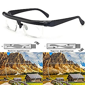 Aocate Dial Adjustable Glasses Variable Focus For Reading Distance Vision Eyeglasses