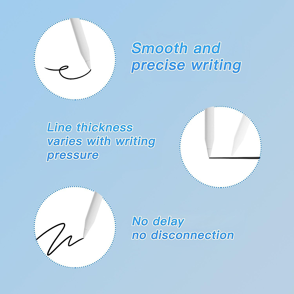 Replacement Tips Compatible with Apple Pencil 2 Gen ipad Pro Pencil - iPencil Nib for ipad Pencil 1 st/Pencil 2 Gen (White)