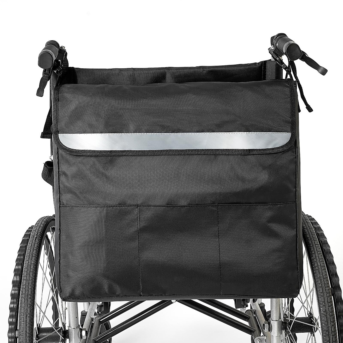 Wheelchair Bag Wheelchair Storage Tote Accessory for Carrying Loose Items and Accessories - Travel Messenger Backpack - Accessible Pouch and Pockets