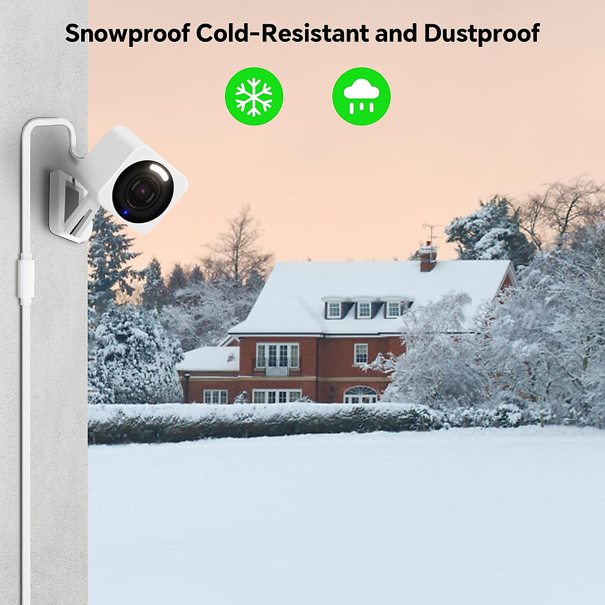 30FT Outdoor Power Adapter for WYZE Cam V4, WYZE Cam OG/V3/V3 Pro, L-Shape Micro USB Extension Cable for WYZE Cam Pan V3, Replace for WYZE Plug, IP67 Waterproof Flat Cable Charge Your WYZE Camera