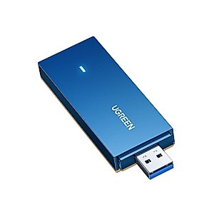 UGREEN USB WiFi 6 Adapter, AX1800 1800Mbps WiFi Adapter for PC Laptop, 5G 2.4G Dual Band WiFi Dongle, USB 3.0 Wireless Network Adapter, Bulit-in Driver for Windows 10/11