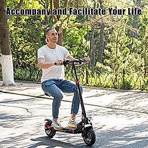 EVERCROSS H5 Folding Electric Scooter, for Adults with 800W Motor, Up to 28MPH & 25 Miles-10'' Solid Tires, with Seat & Dual Braking