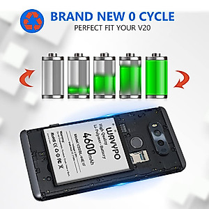 WAVYPO [4600mAh] Battery for LG Stylo 3, Upgraded Replacement Battery for LG Stylo 3, LG Stylo 3 Plus, H910, LG V20 BL-44E1F Spare Battery