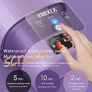 Foldable Washing Machine, Mini Washing Machine,9L Small Washer with Drain Basket,Portable washing Machine for Small Clothes,Suitable for Underwear,Apartment,Dorm,Camping,Travel (Purple -9L)