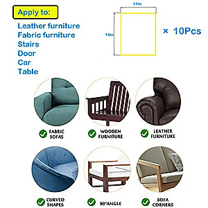 Anti Scratching Tapes, 10pcs Furniture Protectors For Cats, 0.1mm Cat Couch Protector, Clear Double Sided Cat Scratch Deterrent Tape for Furniture, Couch, Sofa, Chair and Leather, Cat Training Tape