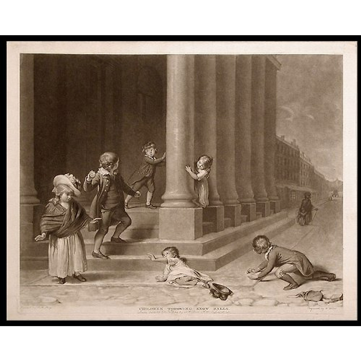 Children Throwing Snow Balls