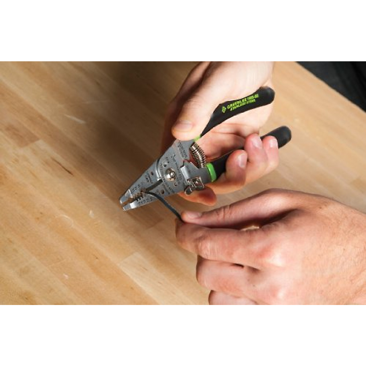 Greenlee 1955-SS Stainless Steel Wire Stripper for 10-18 AWG Solid and 12-20 AWG Stranded, Heavy-Duty Stripper, Cutter, and Crimper Tool