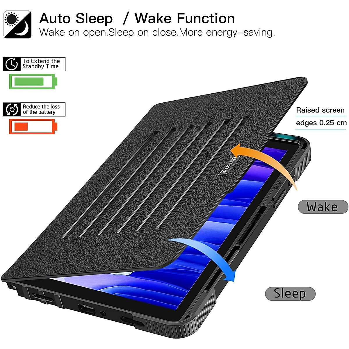 ZtotopCase for Samsung Galaxy Tab A7 10.4 Inch Tablet 2020 (SM-T500/505/507),[6 Magnetic Stand Angles] Heavy Duty Highly Protective & Shock Absorption Cover with Auto Wake/Sleep, Black