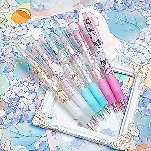 Eiodlulu Anime Gel Ink Pens 6 Pcs Cat Cute Kawaii School Supplies Set Ballpoint Pens For Students Teen Girls Gift Black 0.5mm