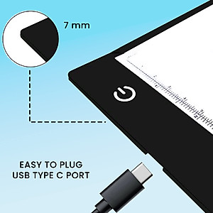 Santek A3 Eye-Friendly Dimmable LED Light Box for Tracing, Ultra-Thin Drawing Kit with Ruler, Magnets & Cable – Diamond Painting Art, Tattoo Stencils, Sketching, Animation & Artist Supplies