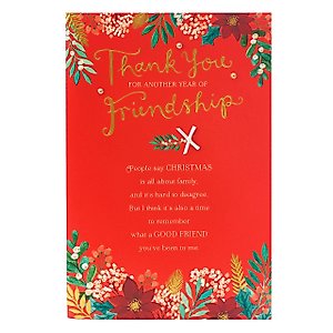UK Greetings Friend Christmas Card - Friendship Christmas Card - Happy Christmas Card for Friend - Thanks You Card for Friend, Multi, 615854-0-1