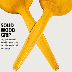 Meinl Percussion MWM2AM Traditional Wood Round Maracas, Amber Finish