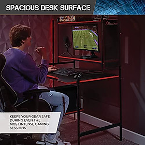 X Rocker, 0724401, Icarus Gaming Desk, 35.4 x 29.1 x 57.5, Black