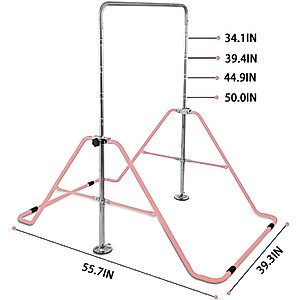 BalanceFrom Gymnastics Bar for Kids Height Adjustable Horizontal Kip Bar Folding Gymnastics Junior Training Bar