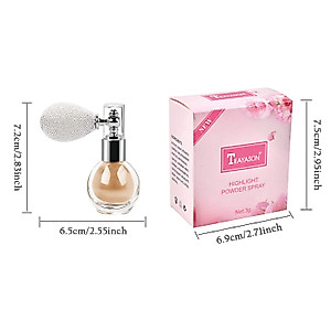 Shimmering Spray Powder Sparkle Powder, Glitter Dust Spray Gloss Powder Spray Contour Make Up Glitter Eyeshadow Pressed Powder Loose Powder Spray for Face Body Hair Nails Makeup (Champagne)