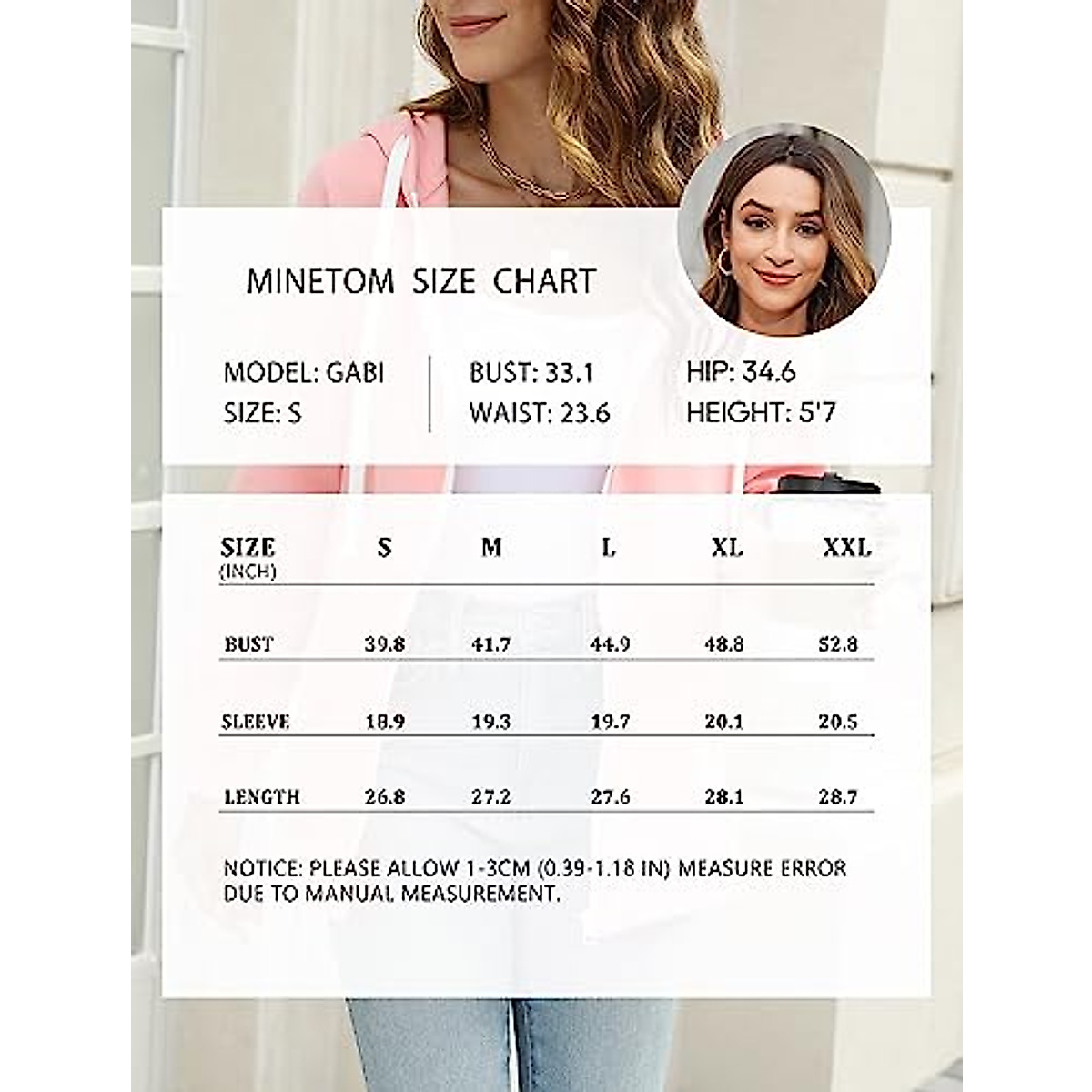 Minetom Women's Full Zip Up Hoodies Long Sleeve Color Block/Solid Hooded Sweatshirts Jackets with Pocket A Pink