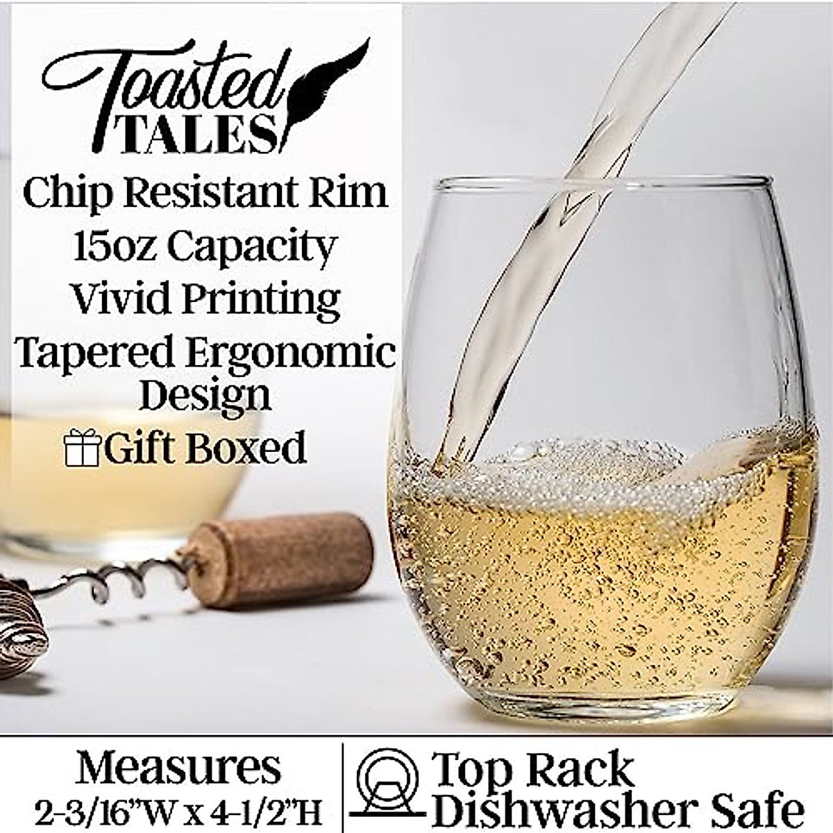 Toasted Tales - It's Not Really Drinking Alone if the Dog is Home Wine Glass | Funny Best Gift For Dog Lovers | Birthday Gift For Dog Owner | Dog Mom Pet Lover Gifts For Him, Her & Friends (15 oz)