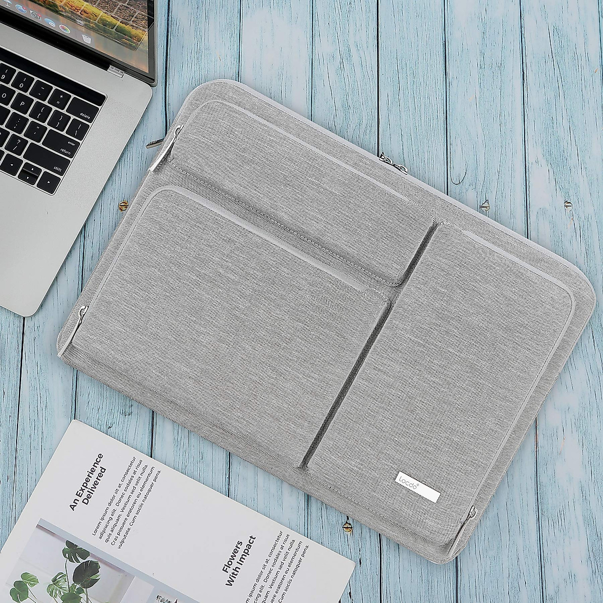 Lacdo 360° Protective Laptop Sleeve Case for 13 inch New MacBook Air M3 A3113 M2 A2681 M1 A2337 2024-2018 | 13 inch MacBook Pro M2/M1 A2338 A2251 | 13 inch iPad Pro M4 / iPad Air M2 Computer Bag, Gray