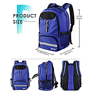 BROTOU Premium Soccer Bag, Basketball Backpack with Separate Cleat and Ball Compartment, Backpack for Rugby & Football & Volleyball & Handball (Blue)