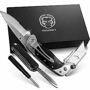 Folding Utility Knife Men's Gift | Pocket Knife Set for Him Box Cutter Folding Work Knife | Heavy Duty W/Belt Clip