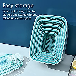 Gorwit Fruit and Vegetable Storage Container Refrigerator Berries Vegetable Washing Kitchen Vegetable Dehydration with Lid and Strainable Basket 5 Size Food Grade Safe BPA Free,1300ml