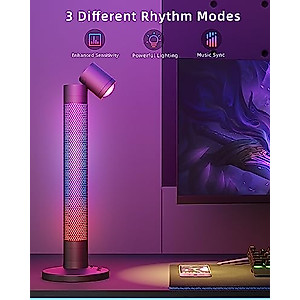 Howdot Smart Table Lamp, 600LM Dimmable Reading Lamp with Induction Switch, Adjustable RGB Lamp with Music Sync, APP Control, Works with Alexa Google, Ambient Lighting for Gaming, Living, Bed Room