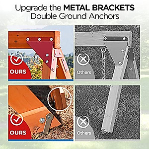 Dolphin Playground Wooden Swing Sets for Backyard, Family DIY Kit for Any Swings, Outdoor Playset for Kids with Trapeze Swing Bar and 2 Belt Swings, Heavy Duty Playground Accessories, Ages 3-12