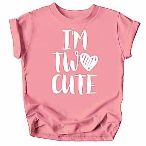 Olive Loves Apple Im Two Cute 2nd Birthday Shirt for Toddler Girls Second Birthday Outfit White on Mauve Shirt 18 Months