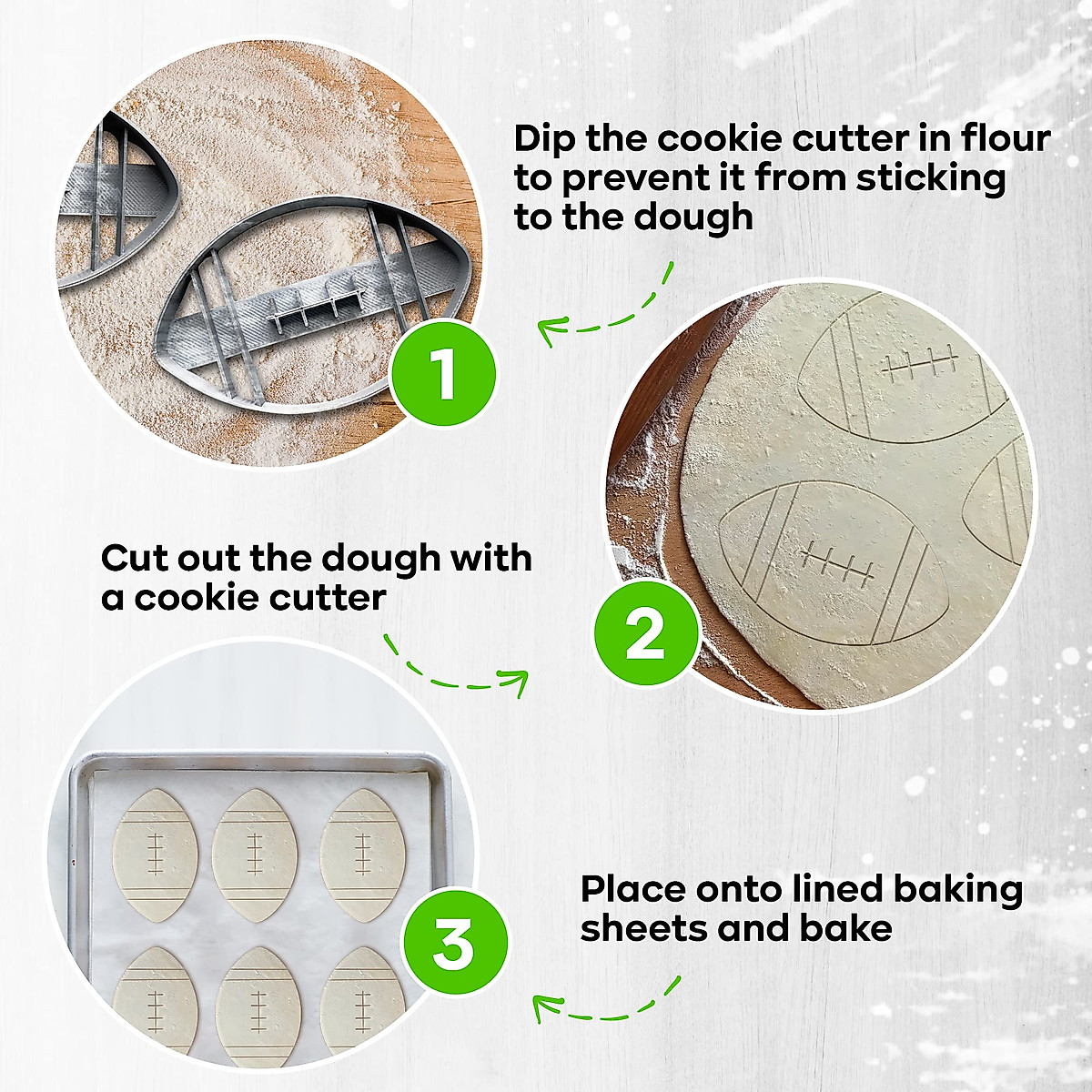 Moose Goods Football Cookie Cutter Set of 4 - Sports Cookie Cutters Shapes, Food Safe Plastic - Themed Football Cookie Cutters for Birthday Football Cookies - Football, Helmet, Jersey & Foam Finger