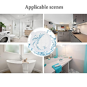 Generic 50Pack Disposable Round Mesh Shower Drain Hair Catcher Stickers - Tub Drain Cover for Bathroom, Kitchen, Sink, Bathtub (4.3 inches), White, YXR06