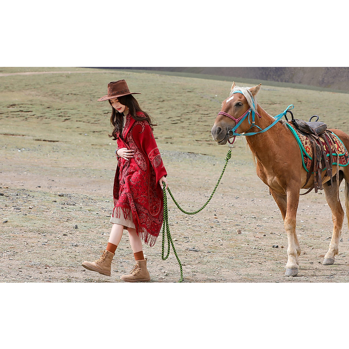 Large Ethnic Style Pashmina Shawls and Wraps for Women Printing Bohemian Extra Long Soft Cashmere Feel Birthday Gifts Throw Warm Winter Womens Fall Scarfs Shawls and Wraps for Wedding Christmas in Red